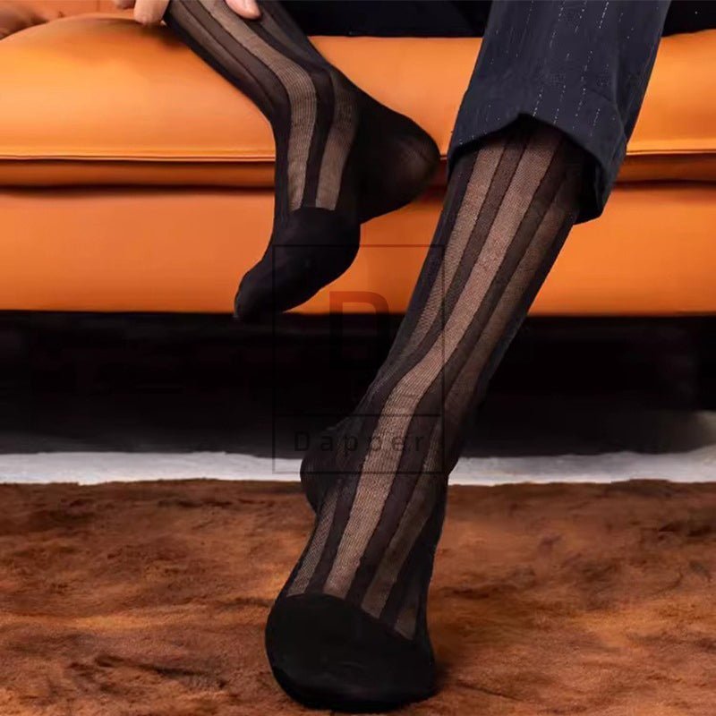Bold Striped Nylon Dress Socks for Men – Dapper Socks